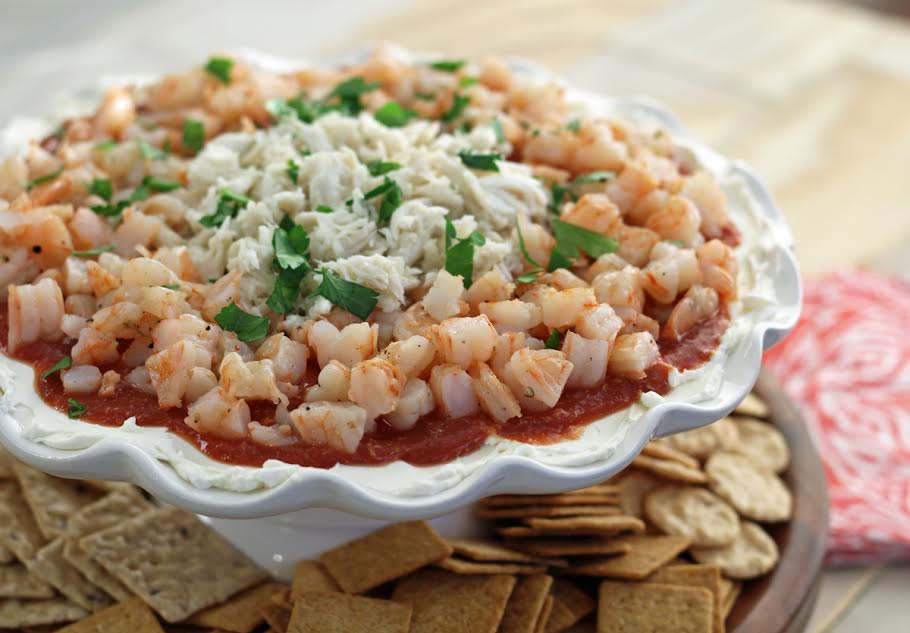 Seafood Party Dip with Crackers - Artful Dishes