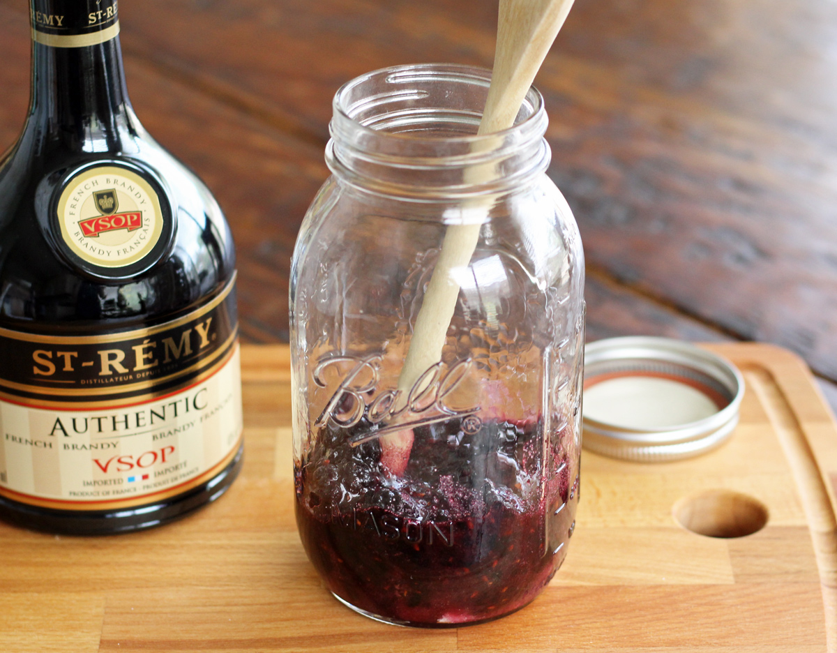 How to Make Blackberry Brandy - Muddling the Berries and Sugar | www ...